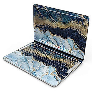 Design Skinz Foiled Marble Agate Full-Body Wrap Scratch Resistant Decal Skin-Kit Compatible with MacBook 13" Pro M1 (A2338)