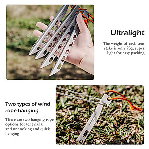Boundless Voyage 8pcs/lot Titanium Tent Pegs 20CM Ultralight Camping V-Shaped Tent Stakes Outdoor Canopy Nails Pegs Hardware Ti4011P