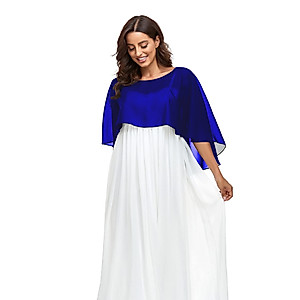 Pukguro Sheer Shawls and Wraps for Evening Dresses Chiffon Capes for Women Soft Wedding Cover Up Royal Blue