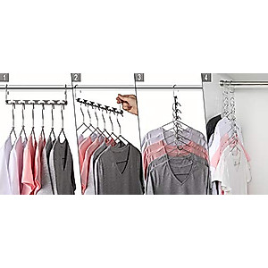 Magicool Hanger Magicool 12 Pack Metal Magic Cascading Hanger Space Saving Hangers Closet Organizers Suit for Shirt Pant Bra Clothes Hangers Space Saving