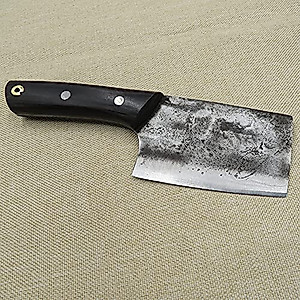 LICAIDAO Handmade Forging Kitchen Chef Knife Meat Cleaver Butcher Knife Vegetable Cutter with High Carbon Clad Steel MINI