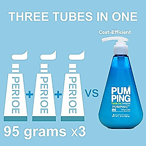 [PERIOE] Fluoride-Free Gel Type Toothpaste - Innovative Pump Design for Smart Brushing and Improved Tartar Care, Spearmint (285 g / 10 oz) Cool Mint Scent x2
