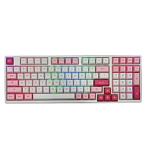 EPOMAKER Prunus Lannesiana 3098B 98 Keys Hot-Swap 2.4Ghz Wireless/Bluetooth/Wired Mechanical Keyboard with RGB Backlight, PBT Keycaps for Gamers (CS Jelly Pink, 3098B Prunus Lannesiana)