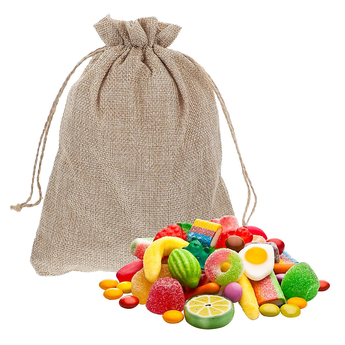 EXCEART 10Pcs Large Drawstring Bags Drawstring Bags Small Burlap Gift Bags Burlap Bags With Drawstring Convenient Bags Gift Bag With Drawstring Cotton linen Christmas convenience bag