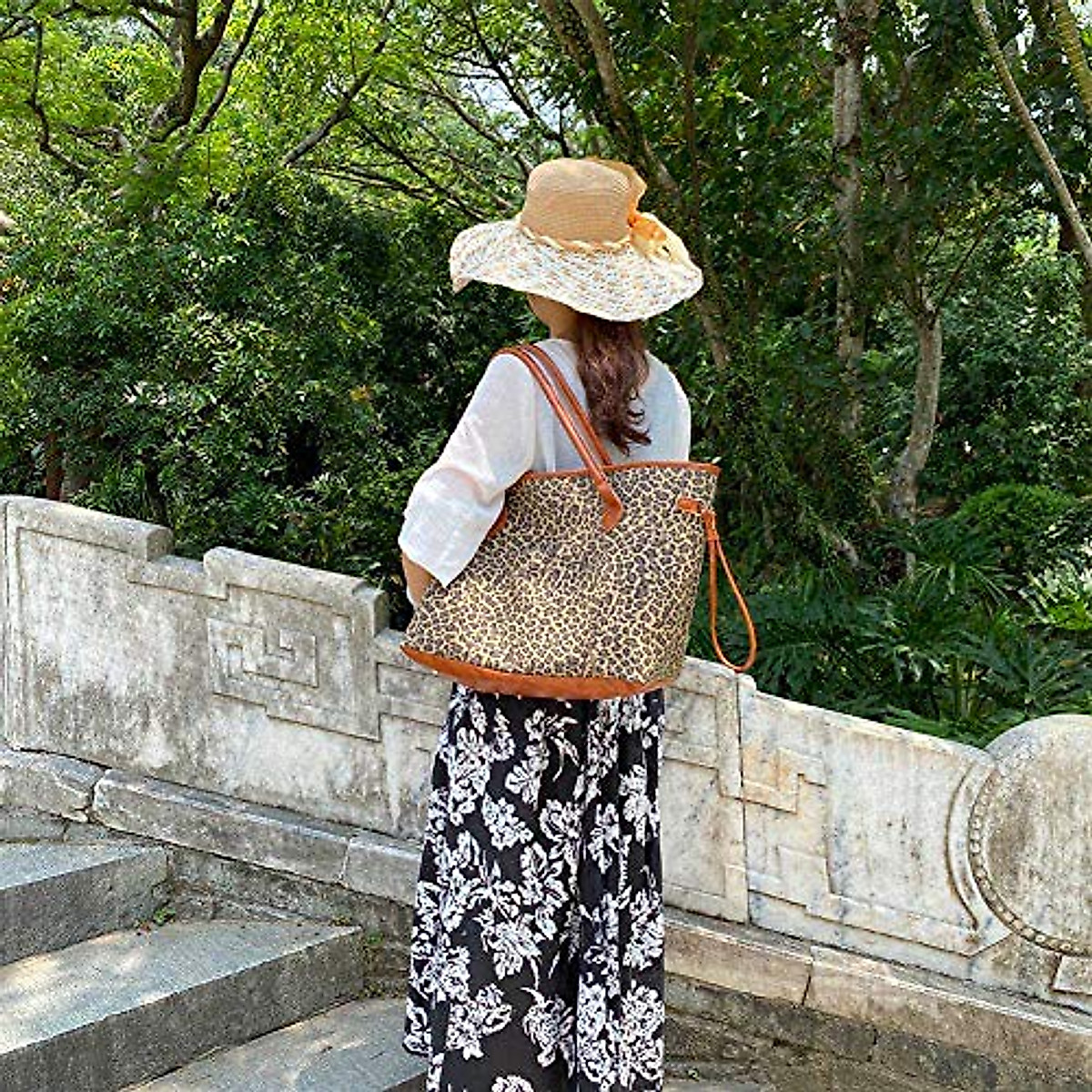 Leopard Tote Handbag Oversize Women Weekend Beach Bags Market Grocery & Picnic Tote Bag with Pockets Zipper Gifts for Women (X-Large, Cheetah Print)