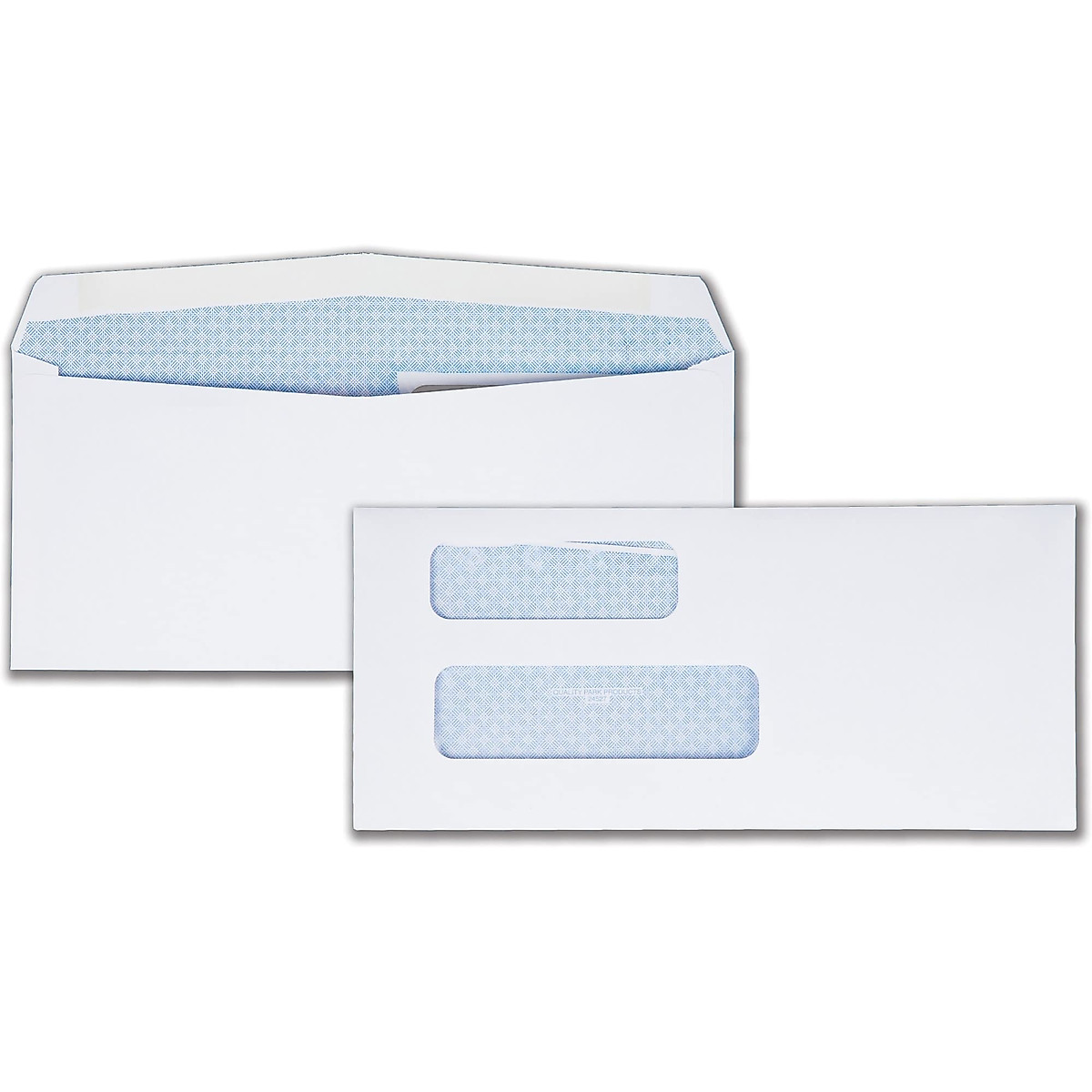Quality Park #9 Security Envelopes, Double Window, Invoices and QuickBooks Statements, 3-7/8 x 8-7/8 Inches, Gummed, 24 lb White, 500/Box (QUA24527)