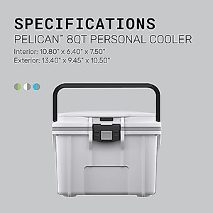 Pelican 8 Quart Personal Lunch Box Cooler (White/Gray)