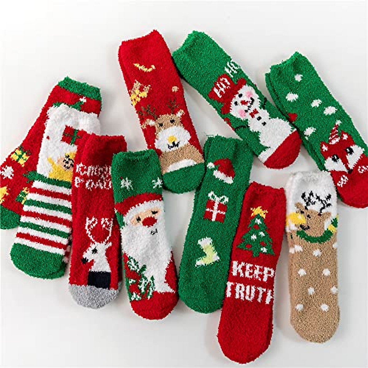 36 Pairs Christmas Fuzzy Socks for Women Men Christmas Gifts Stocking Stuffers Holiday Cozy Fluffy Warm Socks