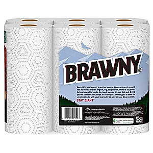 Brawny® Paper Towels, 6 Large Rolls = 9 Regular Rolls, Full Sheets