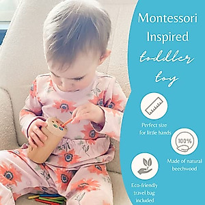 T and Me, Montessori Toddler Toys, Toys for 1-3 Year Old, 1 Year Old Gift, Wooden Toddler Toys, Toddlers Stay Busy, Sensory Toys, Learning Toys for Toddlers, Educational Games, Eco Friendly Bag, 10 PC