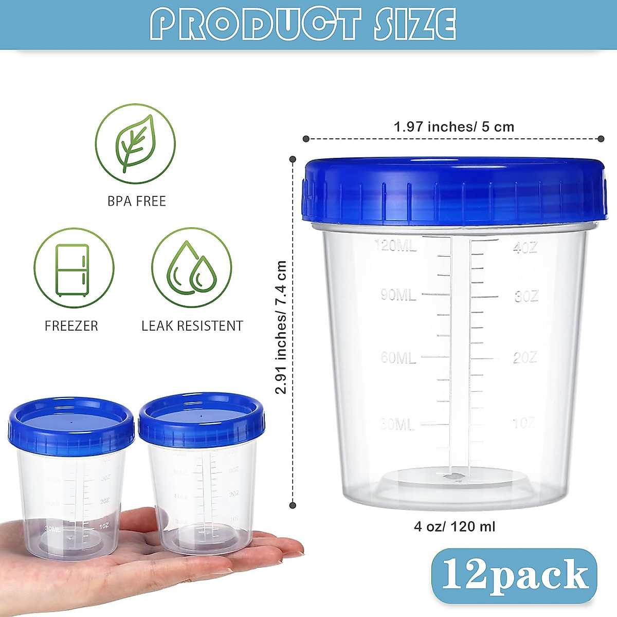 MYKIIA 4-Ounce Small Container With Lid, Salad Dressing Container, Food Storage Container, Airtight And Leak Proof Seasoning Container With Spiral Lid, Reusable Sauce Container（12PCS）