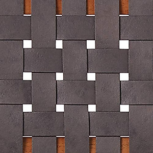 Ball & Cast Upholstered bar stools with Back, Solid Wood Frame and Faux Leather Woven Strips, bar Height Stool Dark Grey, Fully Assembled (HSA-1110-30)