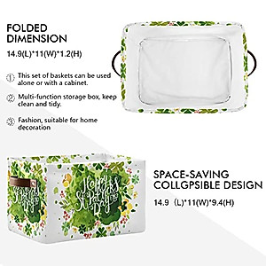 senya St. Patrick's Day Basket, St Patricks Day with Green Foldable Fabric Collapsible Storage Bins Organizer Bag for Storage Clothes