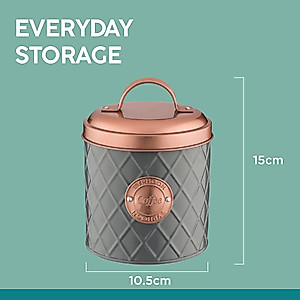 Typhoon Henrik Grey Lid Coffee Storage Canister with Copper Lid, 12 CM