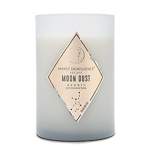 Manly Indulgence Moon Dust Scented Jar Candle, Rebel Collection, 2 Wick, Blue, 22 oz - Up to 120 Hours Burn