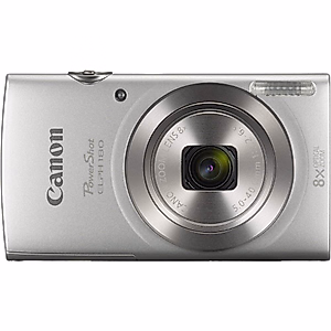 Canon PowerShot ELPH 180 Digital Camera (Silver) with 32GB Memory + Case (Renewed)