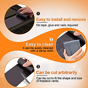 Magnetic Fireplace Draft Stopper - 2pcs Fireplace Vent Covers, Screen Insulation Blocker for Winter Indoor Prevent Cold Air and Heat Loss, 36 x 4in