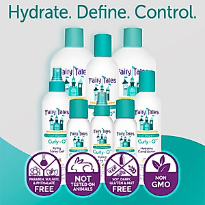 Fairy Tales Curly-Q Daily Hydrating Shampoo 12oz and Spray Gel 8oz for Kids - For Curly Hair, Paraben & Sulfate Free, Gluten & Nut Free (2 Pack)
