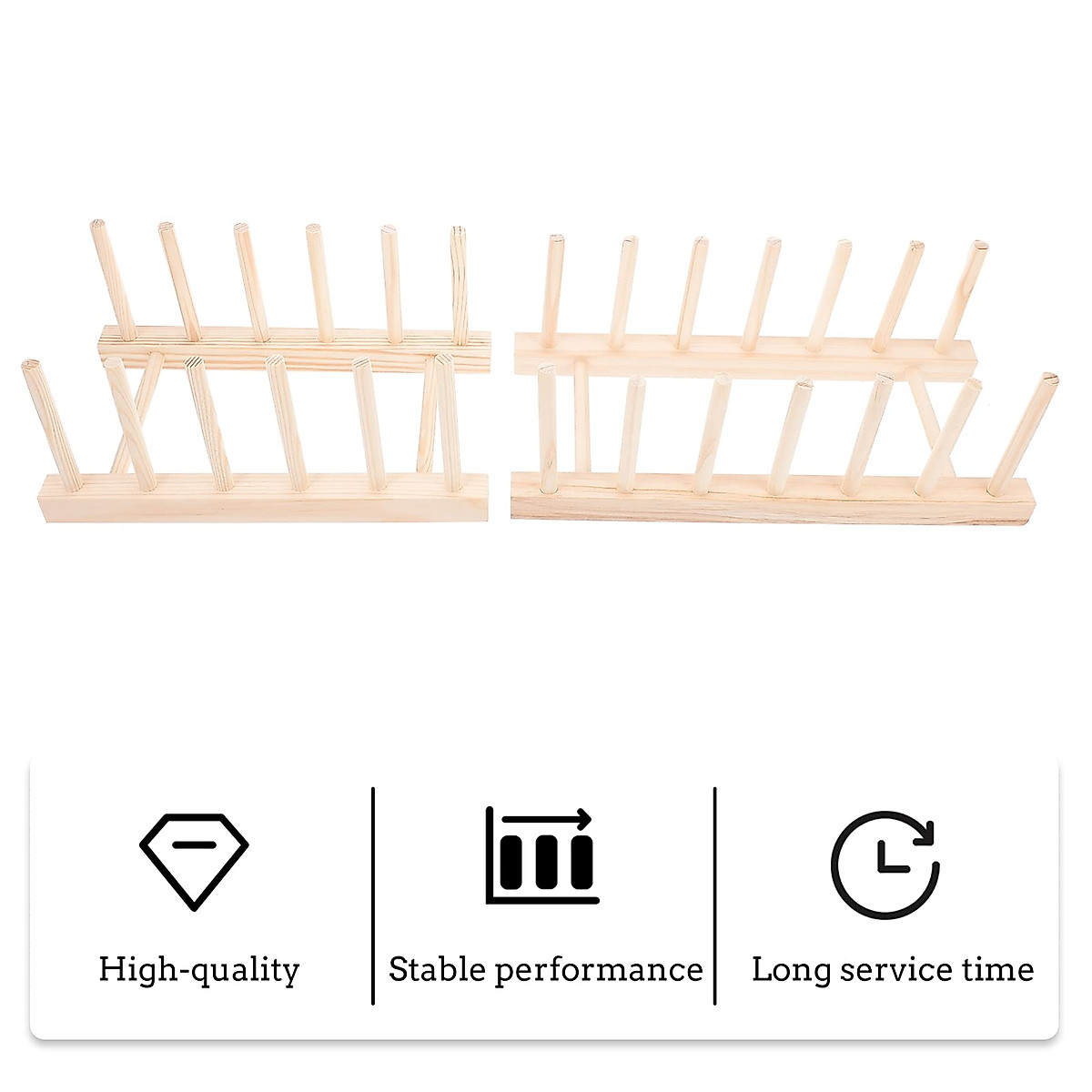 BESPORTBLE 2pcs Storage Rack Pot Lid Organizer Cutting Board Drying Stand Countertop Plate Holder Pot Pan Organizer Desk Topper Shelf Draining Rack Cup Drying Stand Baby Wood Tool Foldable