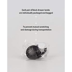 MoHern Black Cabinet Knobs, 30 Pcs 1-1/5 inch Kitchen Cabinet Drawer Hardware Knobs