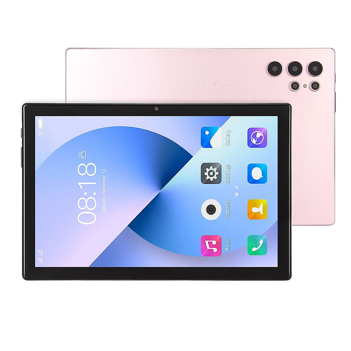 Airshi Computer Tablet, 100-240V US Plug 128GB ROM Dual Speaker 10inch Intelligent Tablet for Office (Rose Gold)