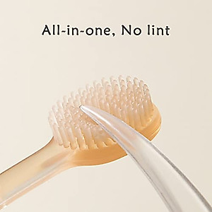 MOTEERLLU Baby Silicone Toothbrush,0-3 Years Infant Toddler Oral Care Toothbrush with Cup,360° Baby Toothbrush BPA Free Training Teeth Brushes and Baby Oral Cleaning (Set)