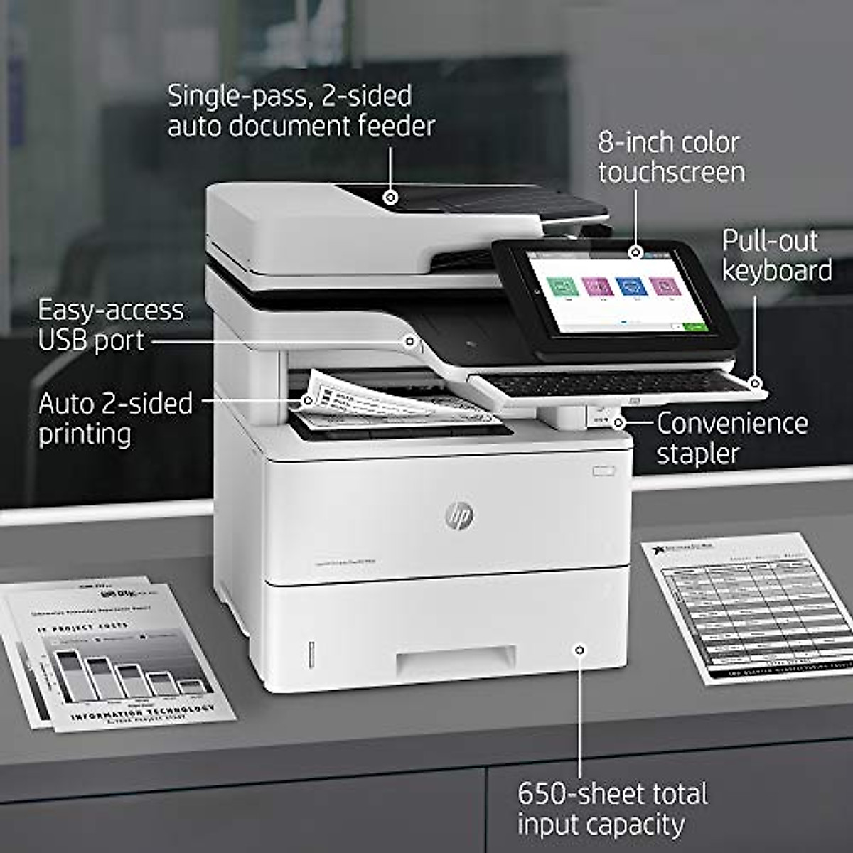 HP LaserJet Enterprise MFP M528c Monochrome All-in-One Printer with built-in Ethernet & 2-sided printing (1PV66A)