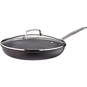 Cuisinart 622-30G Nonstick-Hard-Anodized, 12-Inch, Skillet w/Glass Cover & 622-30DF Chef's Classic 12-Inch Nonstick-Hard-Anodized, Deep Fry Pan w/Cover