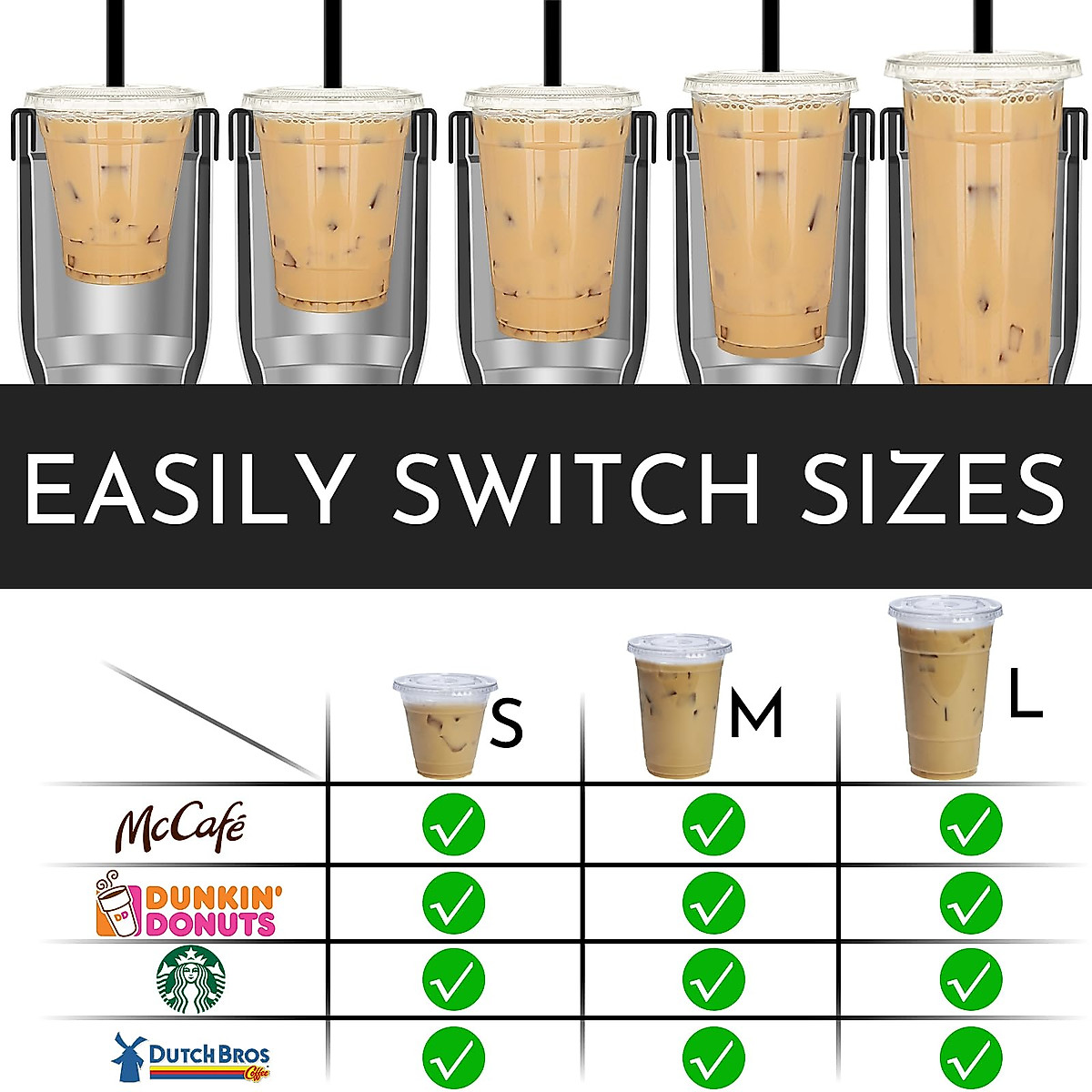 Universal Iced Coffee Sleeve - Upgraded Double Wall Reusable Stainless Steel Holder Sleeves Insulator for Cold Drinks Fits Starbucks Dunkin Donuts McDonalds Small Medium Large Cups (Luxy Leopard)