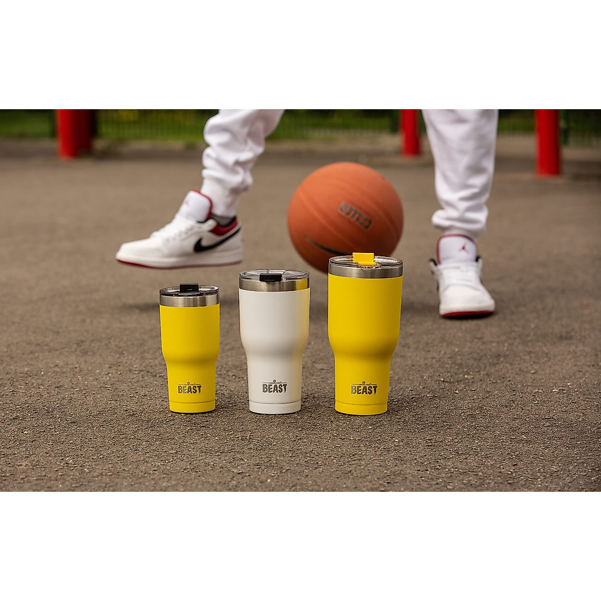 Beast 40 oz Tumbler Stainless Steel Vacuum Insulated Coffee Ice Cup Double Wall Travel Flask (Lemon)