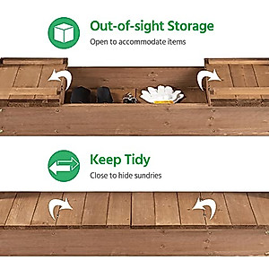 Yaheetech Potting Bench Table - Germination Table & Outdoor Garden Work Bench Platform w/Display Rack/Storage Shelf/Hanger/Thoughtful Sink - Brown