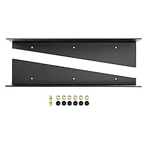 POEMAX Floating Shelves,Metal Wall Shelf Set of 2,Heavy-Duty Hanging Shelves,Multiple Combination Mode Wall Mounted Shelves