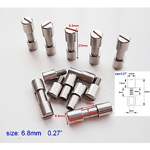 5Afashion EDC Stainless Steel Knife Fasteners,Knifemakers Supply 10 Pack of Corby Screws,DIY Handle Fastener Rivits,Knife Shaft Screws (Stainless Steel, 0.27")