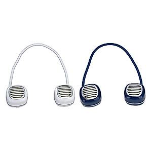 plplaaoo DC 5V 6W Portable Neck Fan,Bladeless Fan, Stepless Speed Regulation Cooling Personal Fan, USB Charging Fan with Battery, Hanging Battery Operated Fan for Outdoor Travel Home Office(Blue)