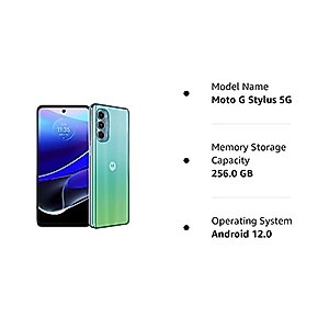 Moto G Stylus 5G | 2022 | Unlocked | Made for US by Motorola | 8/256GB | 50MP Camera | Seafoam Green (Renewed)