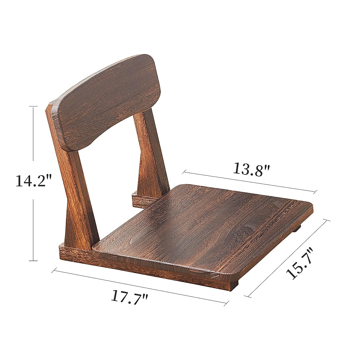 GZQWDC Japanese Floor Chair,Tatami Zaisu Meditation Yoga Chair Indoor Outdoor with Back Support,Bed Chair,Floor Seating (Wood)