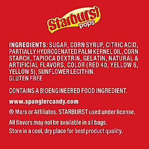 Spangler Candy Starburst Original Lollipops, 0.85 Ounce Pops - 72 Count Display Box