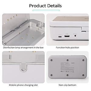 UV Sterilizing Box with Wireless Charger | UV Light Sanitizer Box | Fast Wireless Charging for Phone | Phone Accessories | Mobile Phone Sanitizer | Phone Screen Disinfecting (Brown)