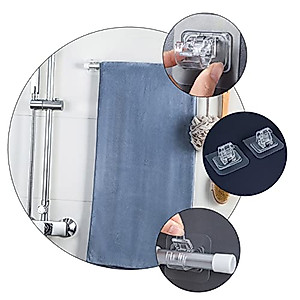 FBITE Curtain Tiebacks,Curtain 1Hanging Rod Clamp Shower Rod Hooks Shower Rod Holder Plastic Standbar Hook Curtain Rod Clip Curtain Rod Fixing Clip/Transparent Color/6 * 5 * 4.5Cm