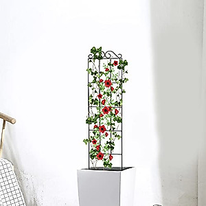 ARIFARO 37.5'' Metal Garden Trellis for Climbing Plants,(Pack of 4) Indoor/Outdoor Sturdy Plant Trellis for Potted Plants,House Plants, Climbing Vines, Black