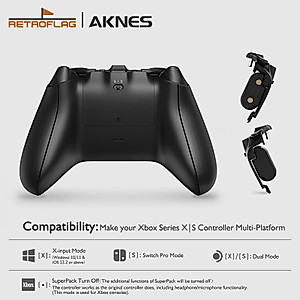 RetroFlag Superpack Xbox Series X|S Controller Strike Pack Paddle, 1000mAh Rechargeable Battery, Programmable Back Buttons, Mapping/Six-Axis Gyro/Turbo,Compatible with Wins/Switch/Steam Deck