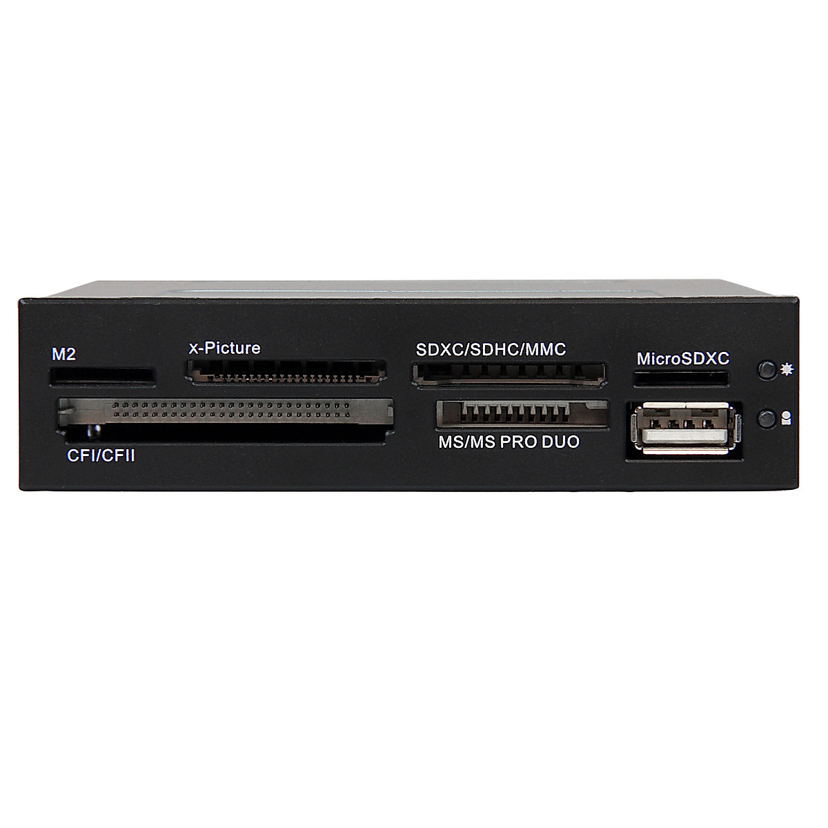 StarTech.com 3.5in Front Bay 22-in-1 USB 2.0 Internal Multi Media Memory Card Reader with Simultaneous Access - CF/SD/MMC/MS/xD - Black , TAA (35FCREADBK3)