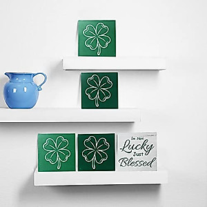 3 Pieces St. Patrick's Day Decorations for The Home Wood Sign Green Shamrock Irish Table Decor St Patrick Day Table Decorative Signs and Plaques for St Patrick's Day Decorations Supplies