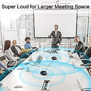 EMEET Bluetooth Speakerphone -Daisy Chain/Use Alone up to 16 attendees, M220 Professional Wireless Speakerphone 360°Voice Pick-up 8 AI Noise Cancellation Mics Skype Speakerphone for Conference Calls