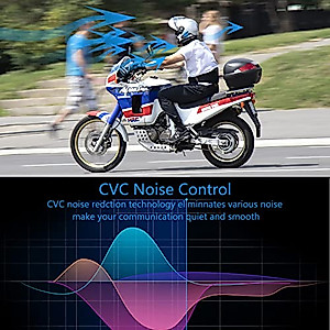 Wipeeyes Motorcycle Headset E1 Helmet Intercom Headset with CVC Noise Cancellation Stereo Music IPX6 Waterproof for Full face Helmet