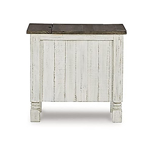 Signature Design by Ashley Havalance French Country Chair Side End Table, White & Gray