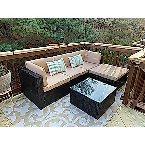 Lmeison Patio Chair Cushions 24 x 24 inch Waterproof Outdoor Chair Cushions Set of 2 Fade Resistant Outdoor Cushions for Patio Furniture Outdoor Seat Cushion for Garden Sofa Couch Chair, Taupe