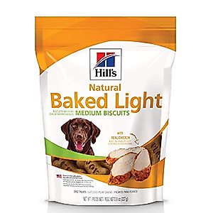 Hill's Natural Baked Light Biscuits, All Life Stages, Great Taste, Dog Treats, Chicken (medium & large breeds), 8 oz Bag