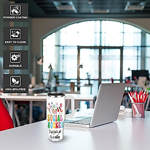 FOCIUZTA 40oz Tumbler with Lid, Insulated Cup, Travel Coffee Mug, Ideal Gift for Easter, Father’s Day, Mother’s Day, Birthday, Social Worker Design