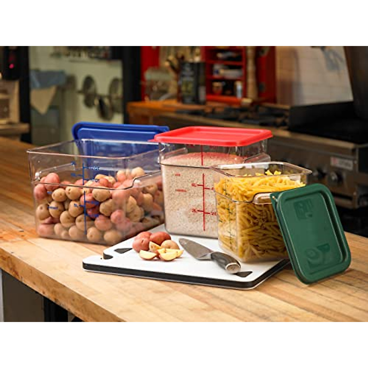 Carlisle FoodService Products CFS Squares Plastic Food Storage Container, 4 Quarts, Clear